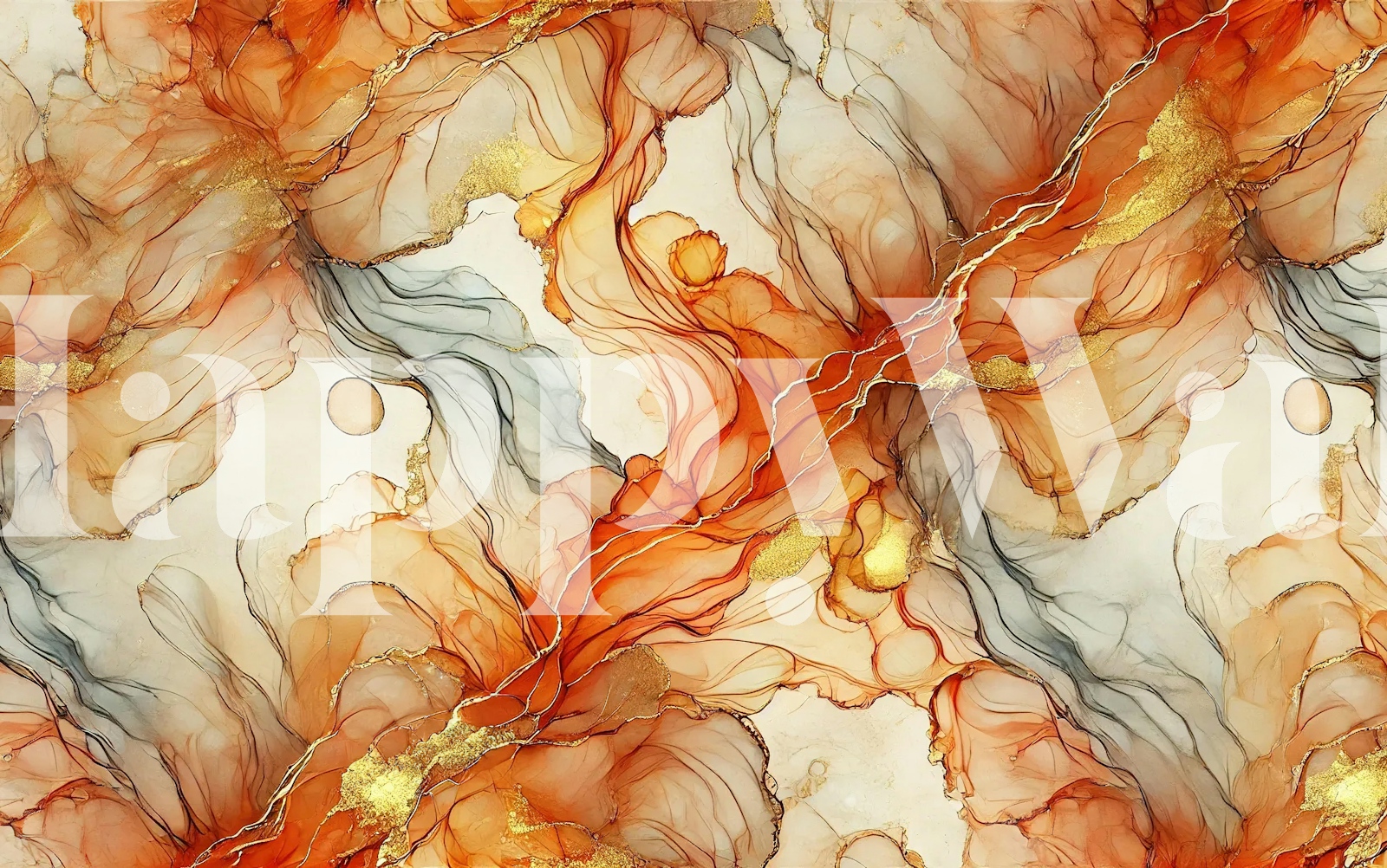 Sunset Ember Alcohol Ink Wallpaper | happywall.com