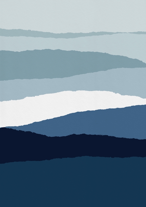 Blue Abstract Layered Wallpaper
