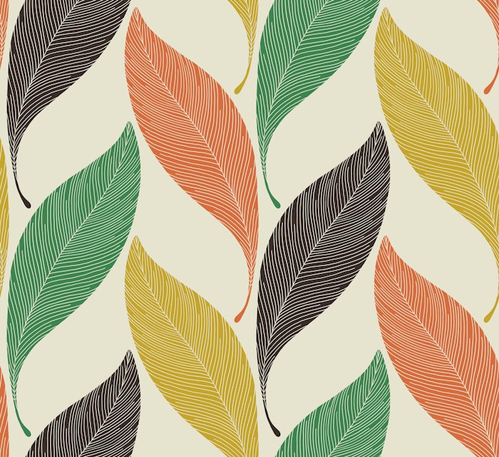 Tango - Chevron Leaves - Colorful Tropical Wallpaper