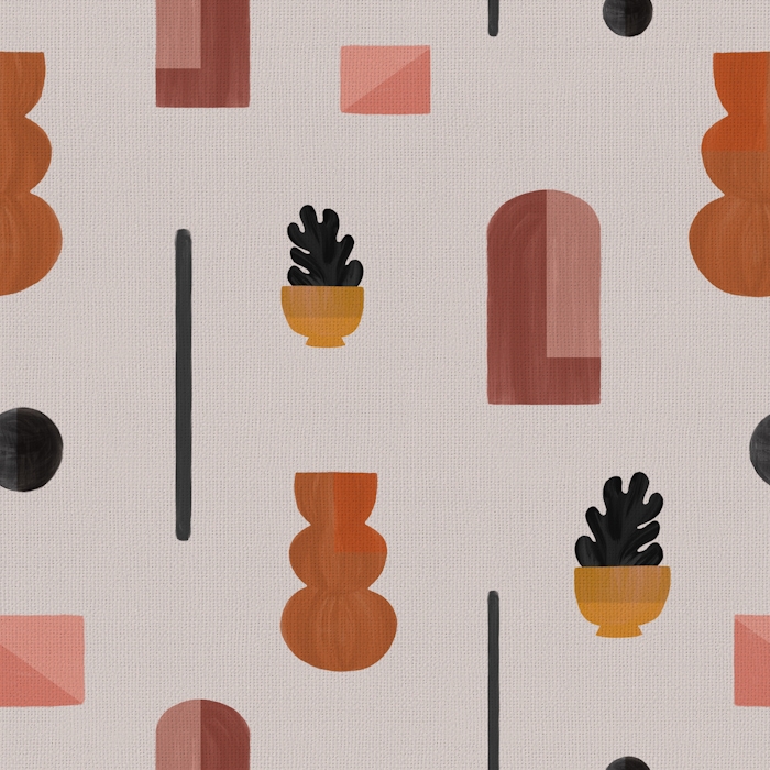 Modern Boho Shapes Wallpaper