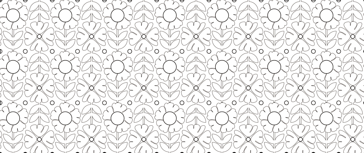 Charming Flora Line Art Wallpaper