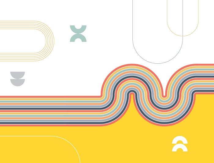 Retro Geometric Yellow and White Wallpaper
