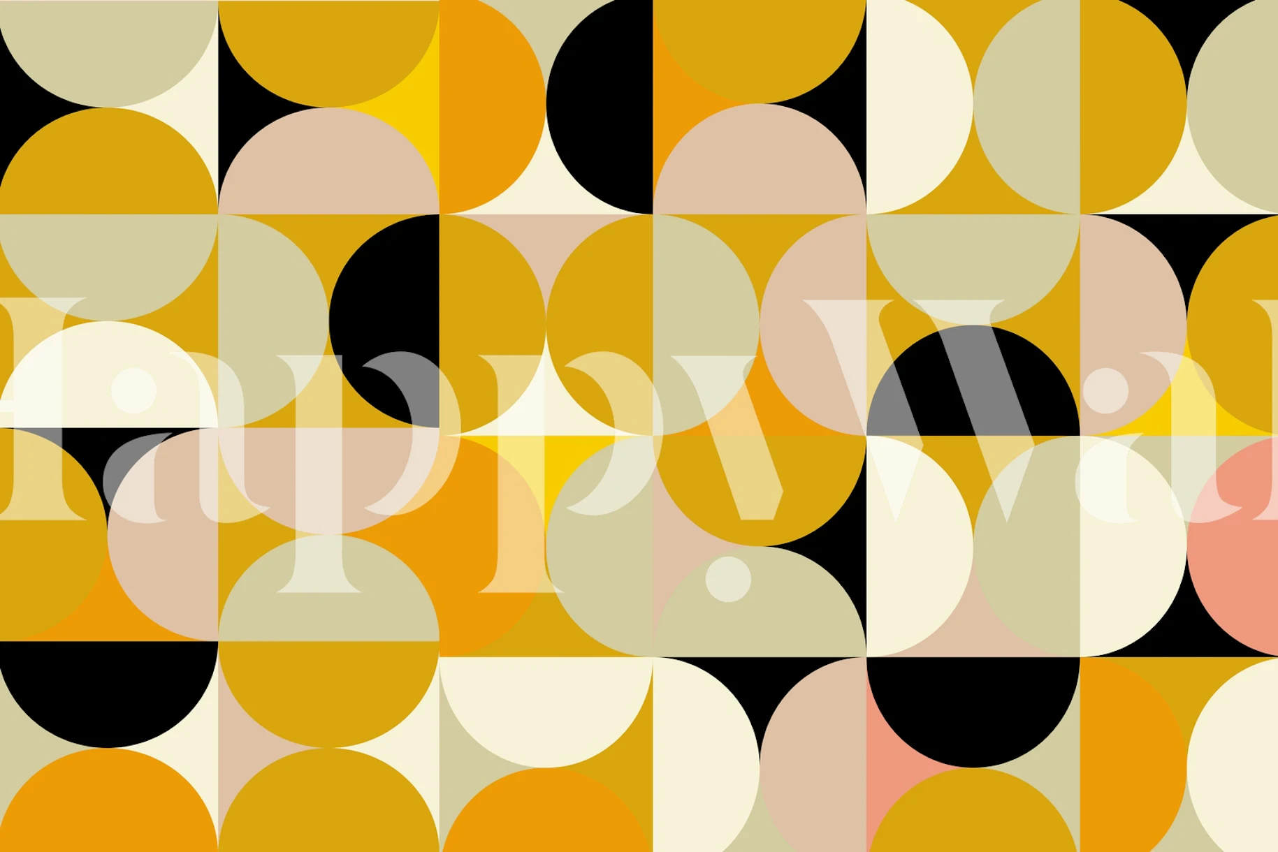 mid century half circles wallpaper - Happywall