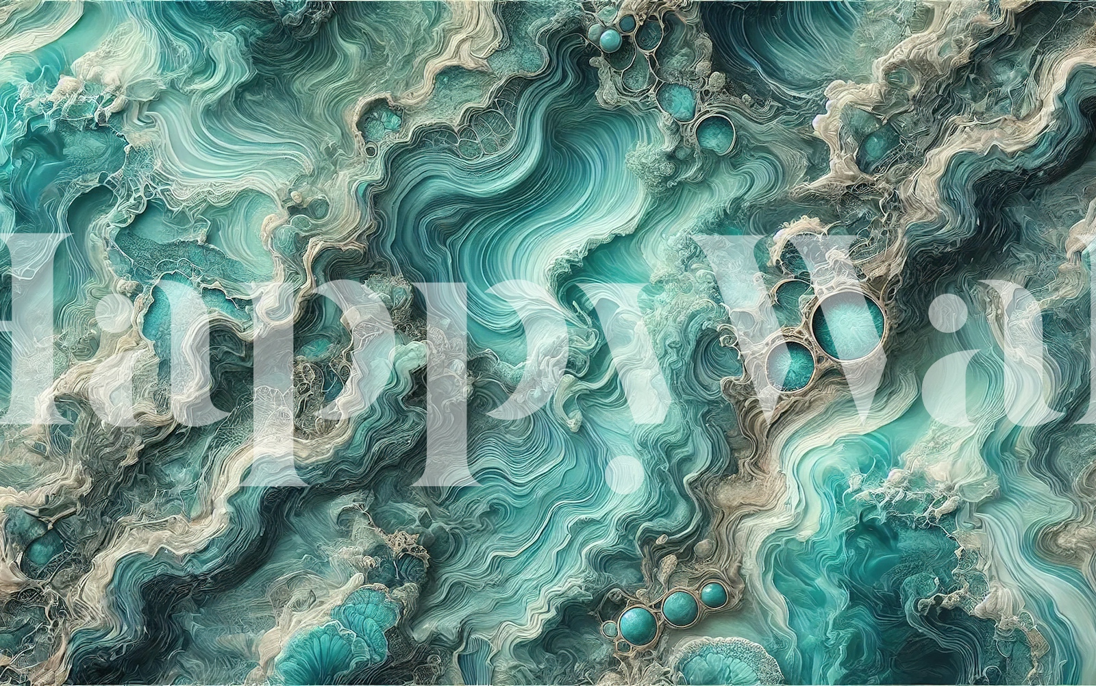 Turquoise Abstract Marble Wallpaper
