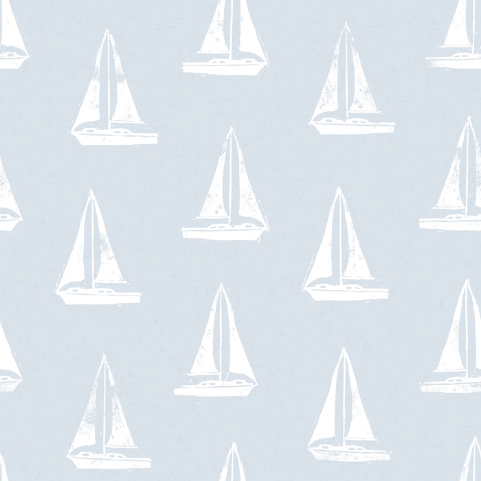 Light Grey Blue Sailing Boats Wallpaper