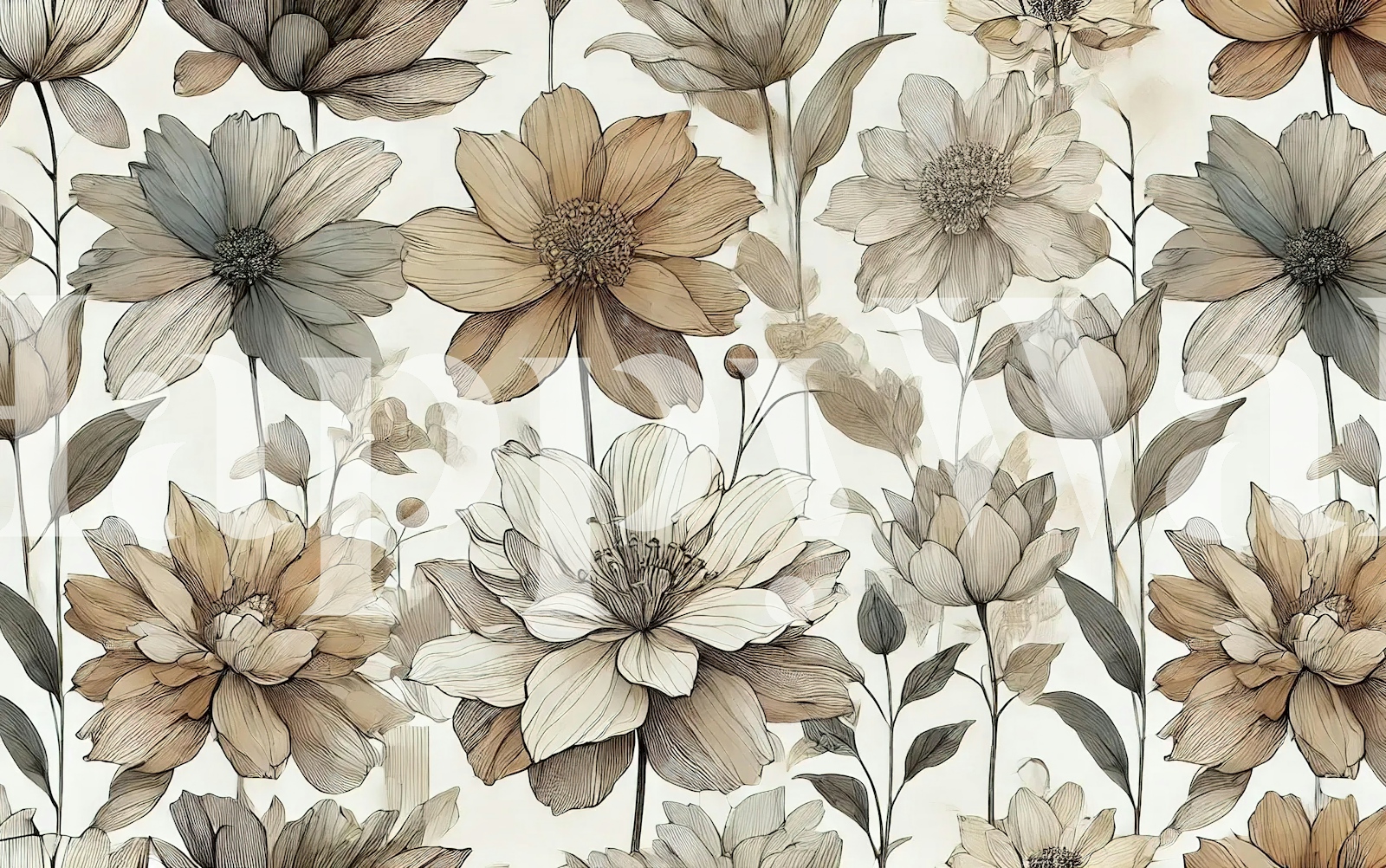 Muted Bloom Wallpaper - happywall.com