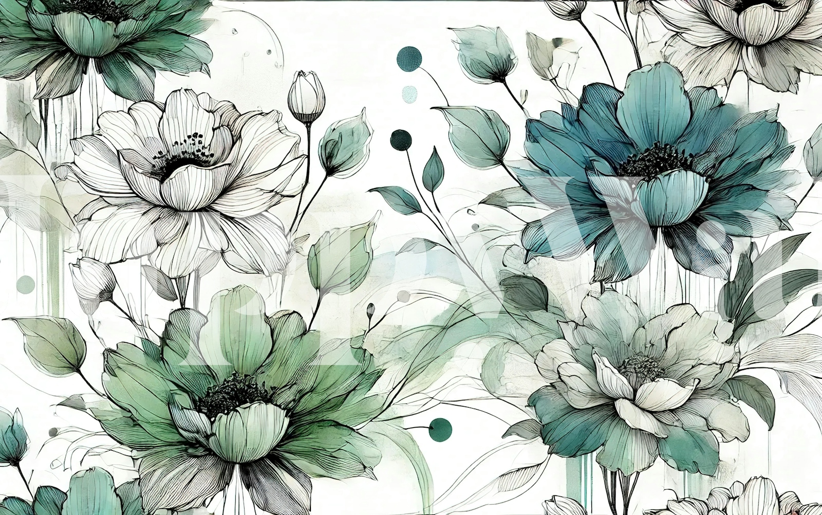Verdant Bloom Wallpaper - happywall.com