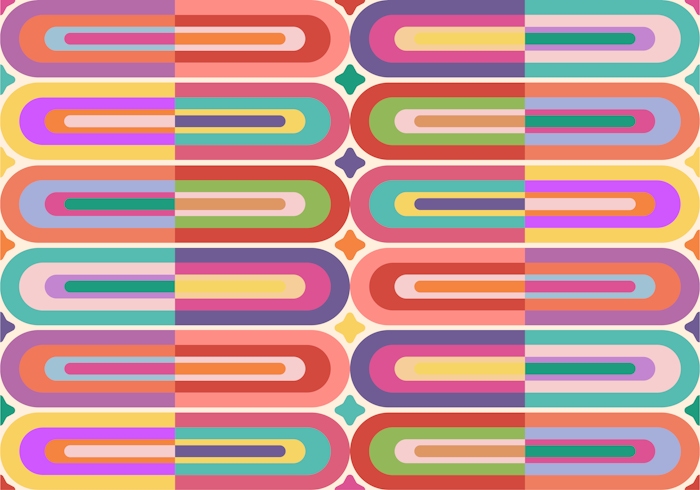 Retro Vibe Color Symphony Wallpaper | happywall.com