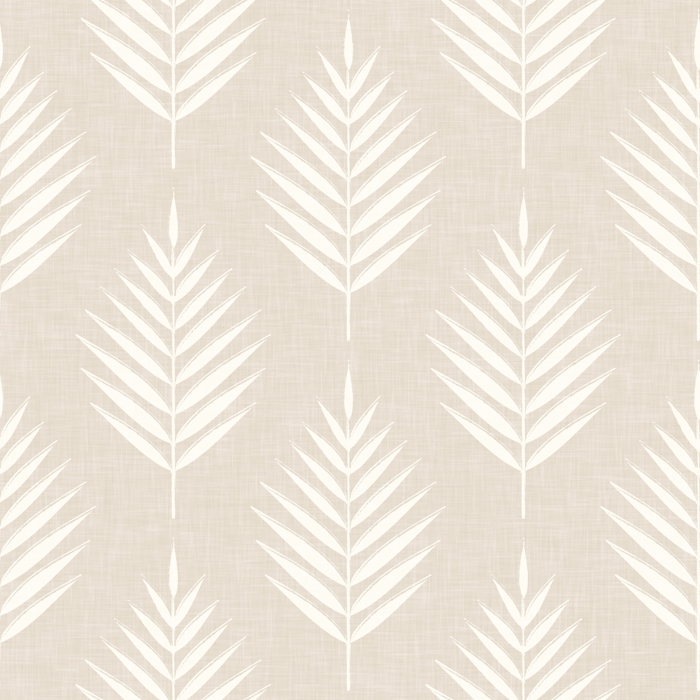 Boho Palm Leaf - Neutral Beige Wallpaper