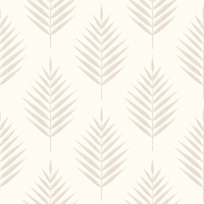 Cream Tropical Palm Leaf Wallpaper