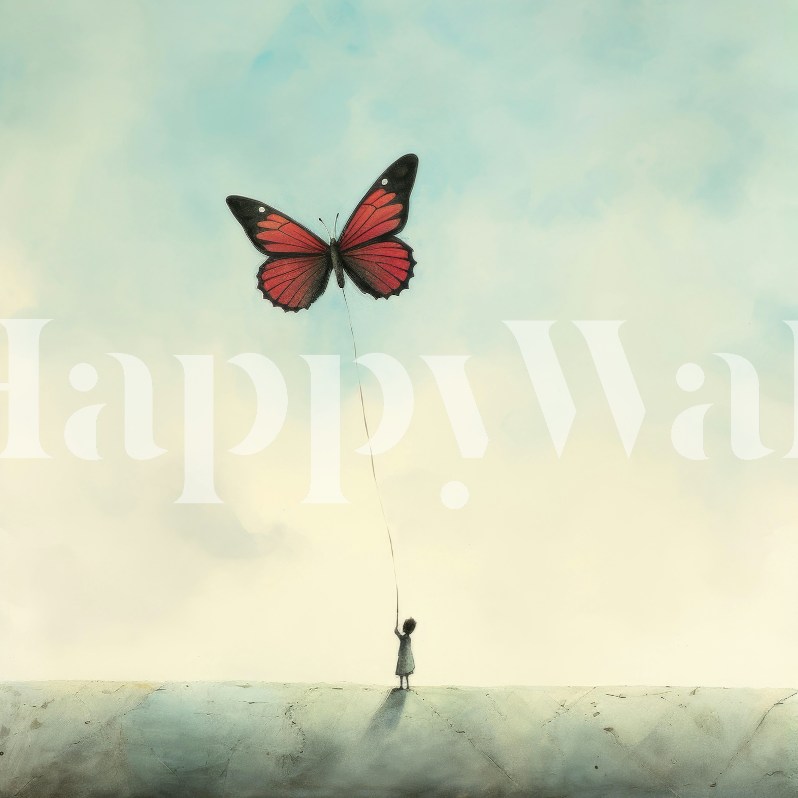 Minimal Butterfly Wall Mural for Bedroom