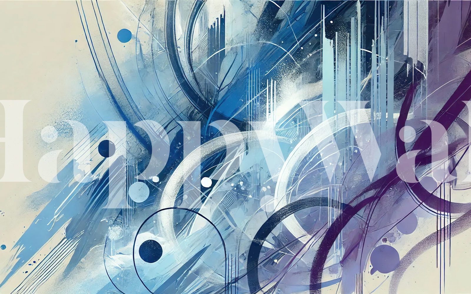 Graffiti: Indigo Breeze Wallpaper - Happywall