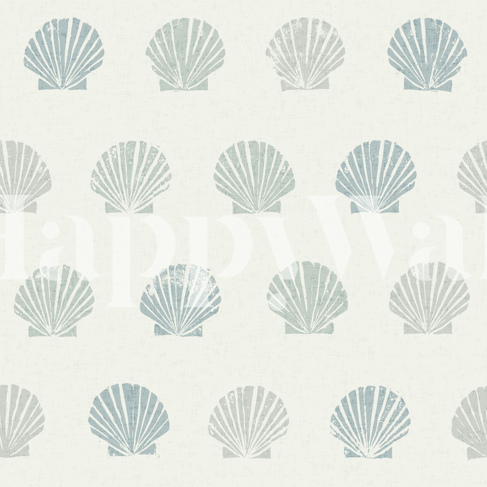 Seashells Linocut Wallpaper | happywall.com