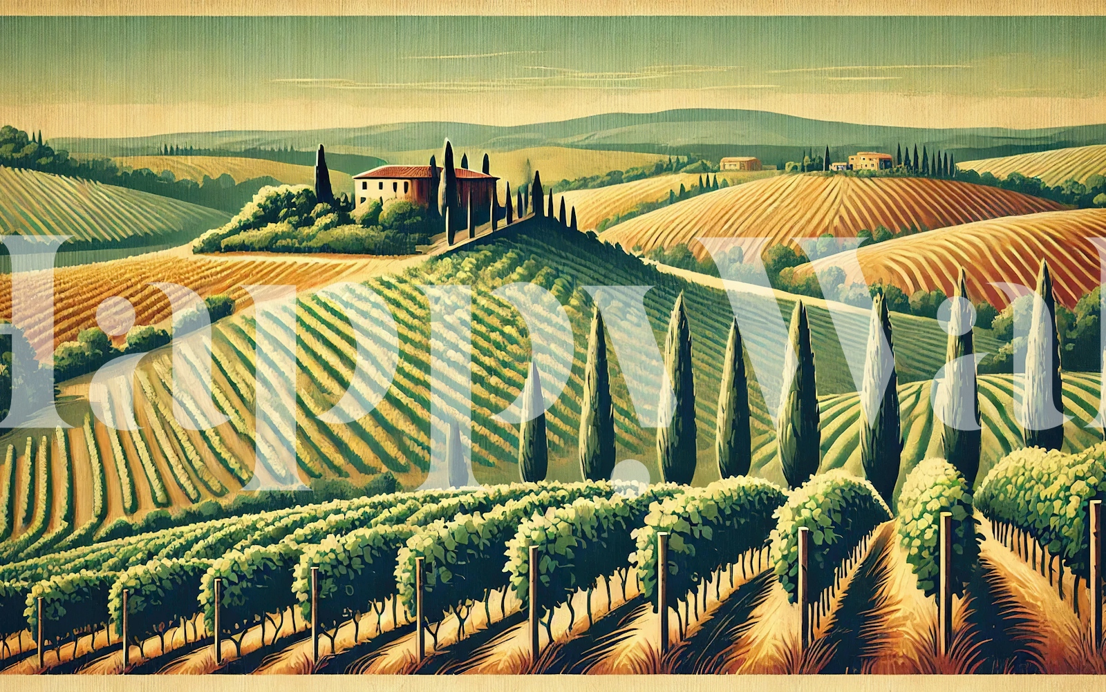 Vintage Vineyard Serenity Poster - Happywall