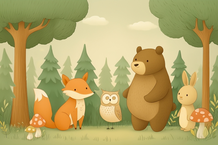 Adorable Forest Animals Wallpaper