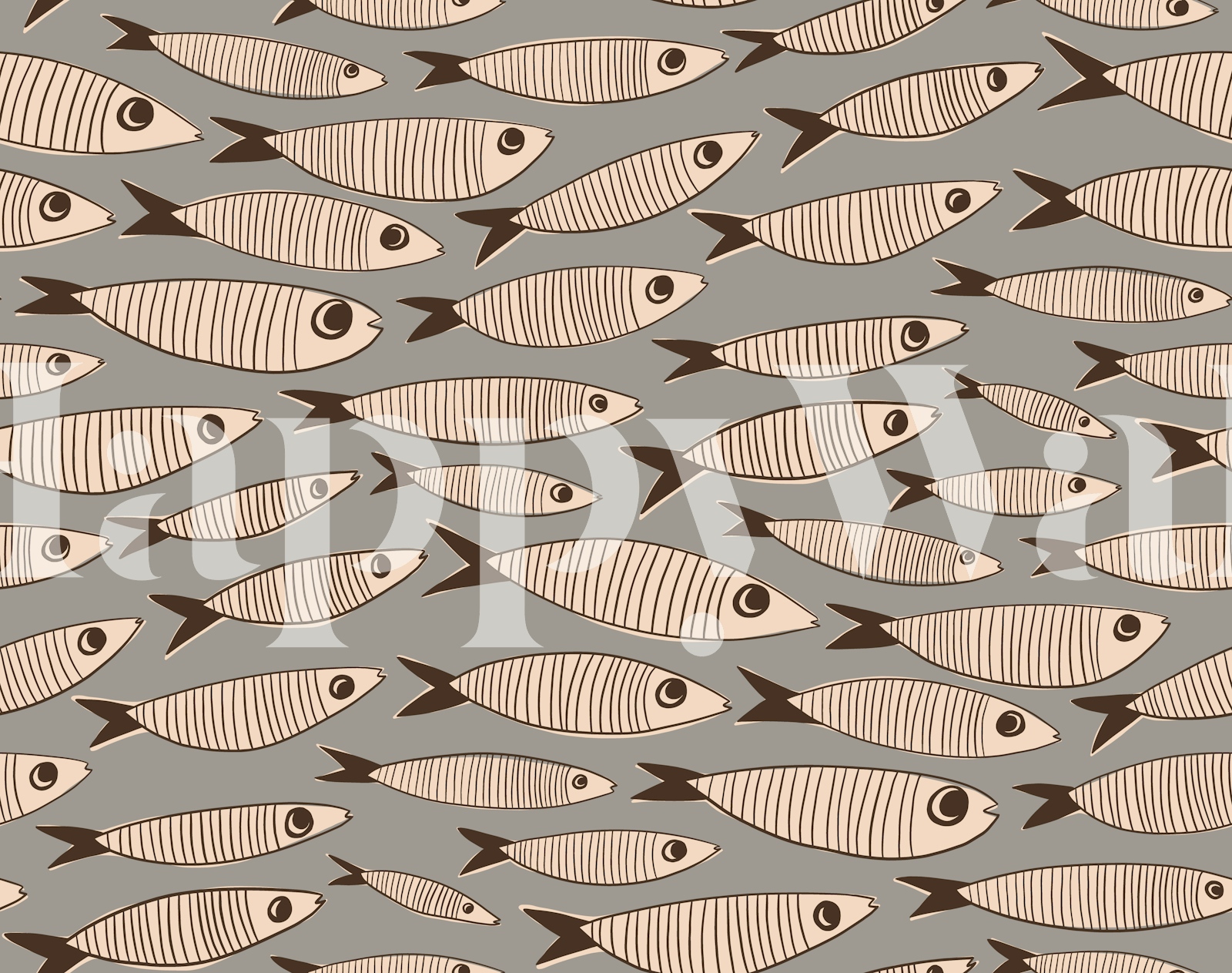 Grey Cream Sardines Swimming Wallpaper