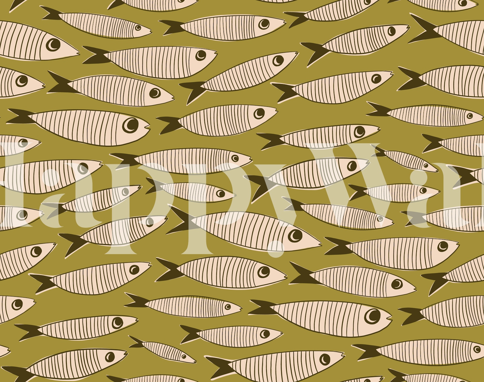 Sardines Swimming Vintage Fish Wallpaper