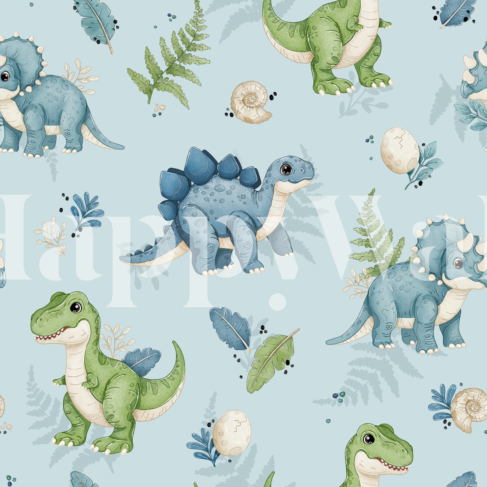 Dino Pals - blue | happywall.com