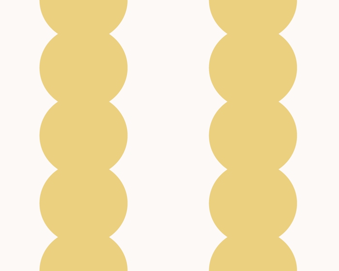 Scallop Stripes - Sunny Yellow and Cream | Happywall