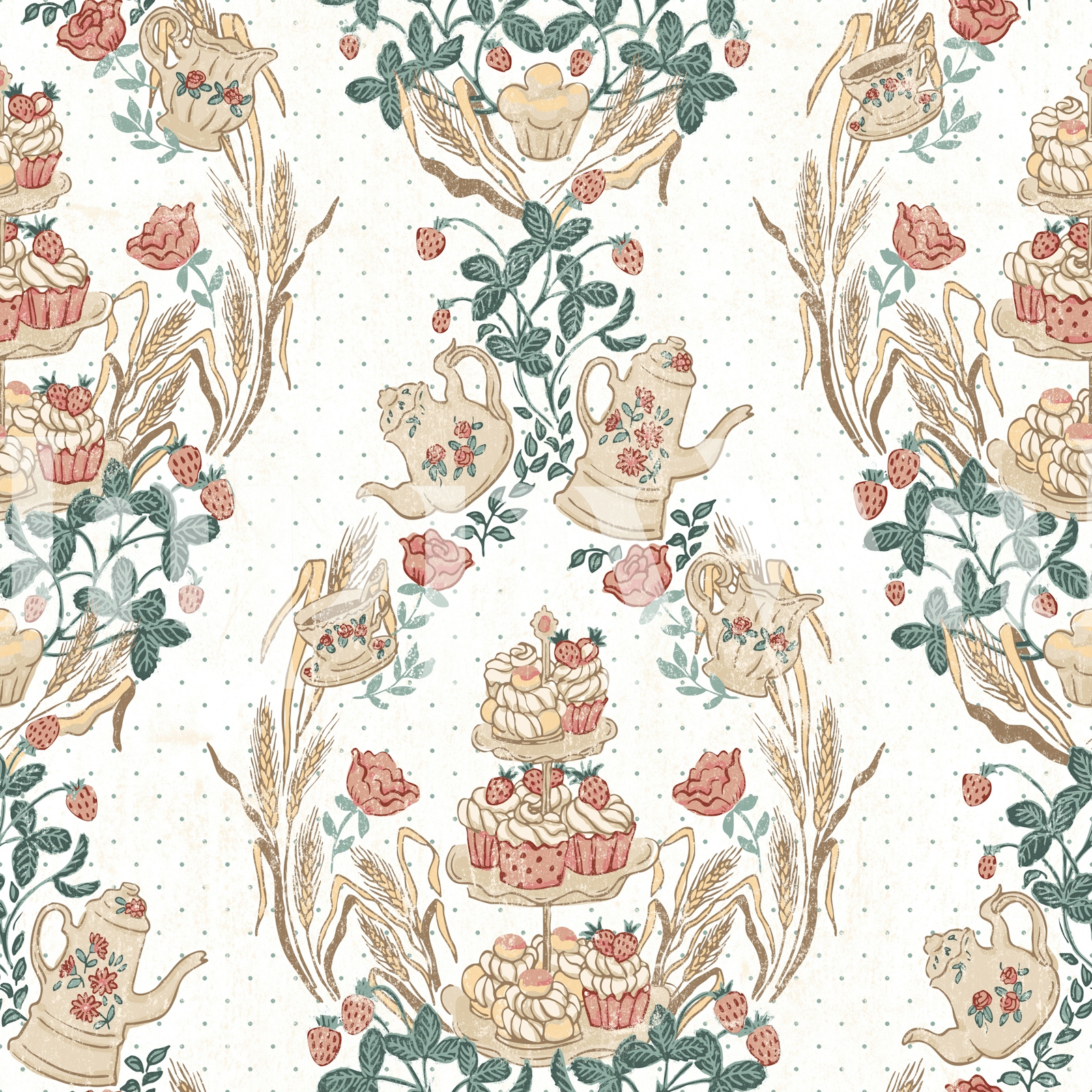 Rose Garden Tea Time Wallpaper