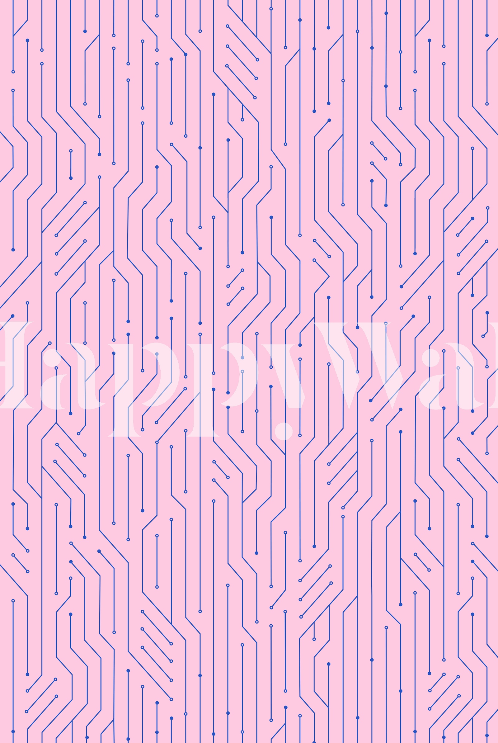 Pink Geometric Circuit Board Wallpaper