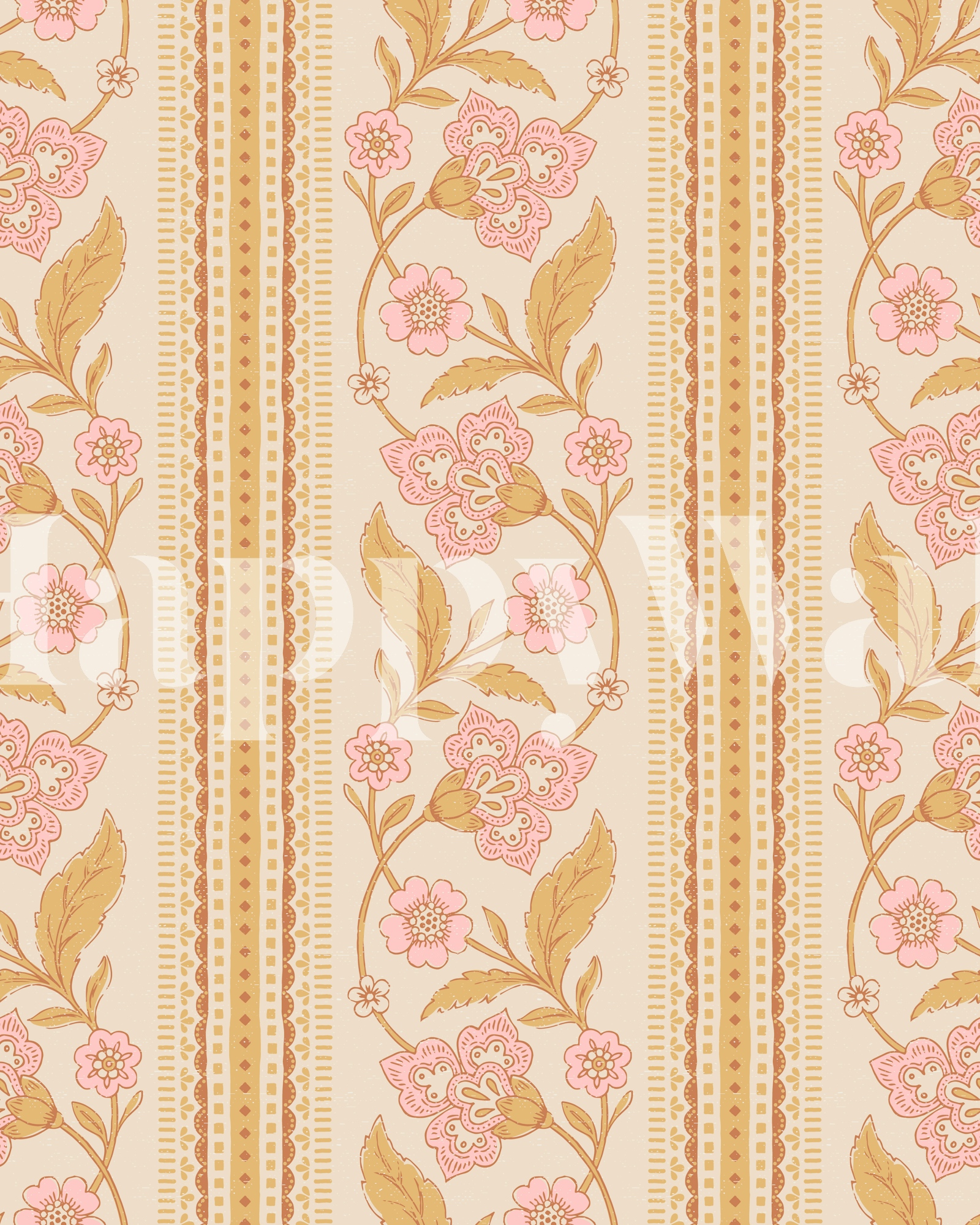 Blockprint Stripes Wallpaper - happywall.com