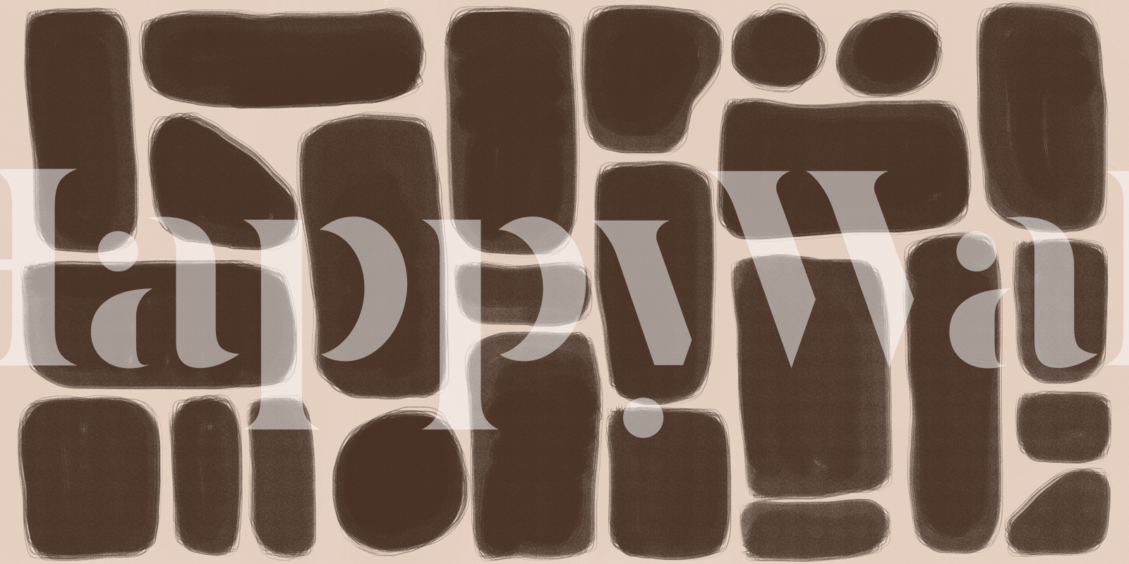 Brown Boho Abstract Shapes Wallpaper