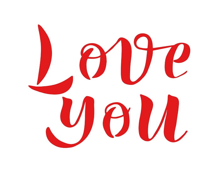 Bold Red Love Handwriting Wallpaper