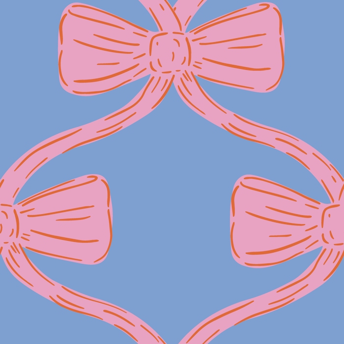 Pink Bow Geometric Wallpaper