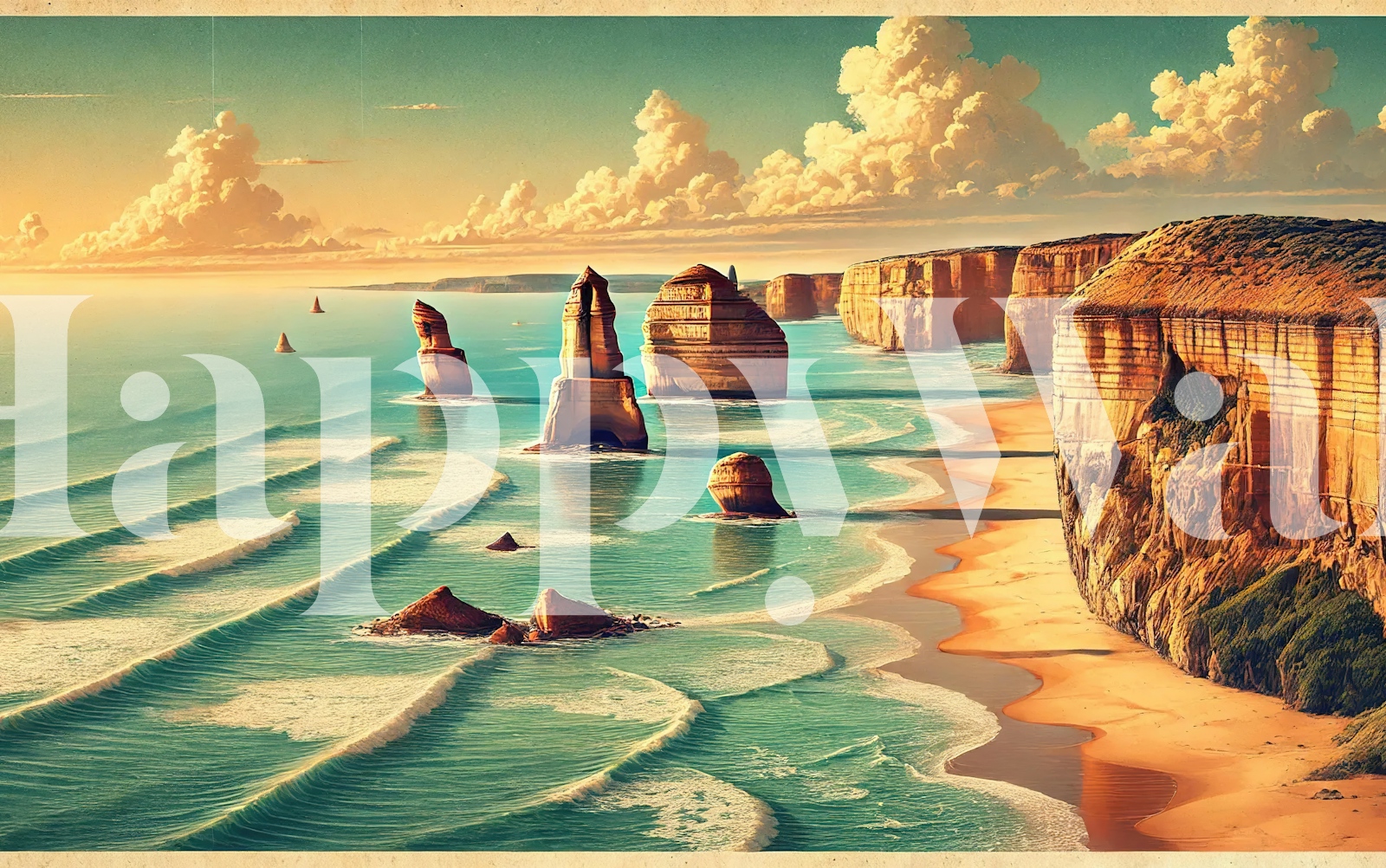 Vintage Australia Great Ocean Road Poster