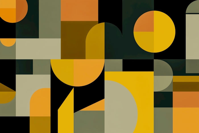 Vintage Geometric Yellow and Green Wallpaper