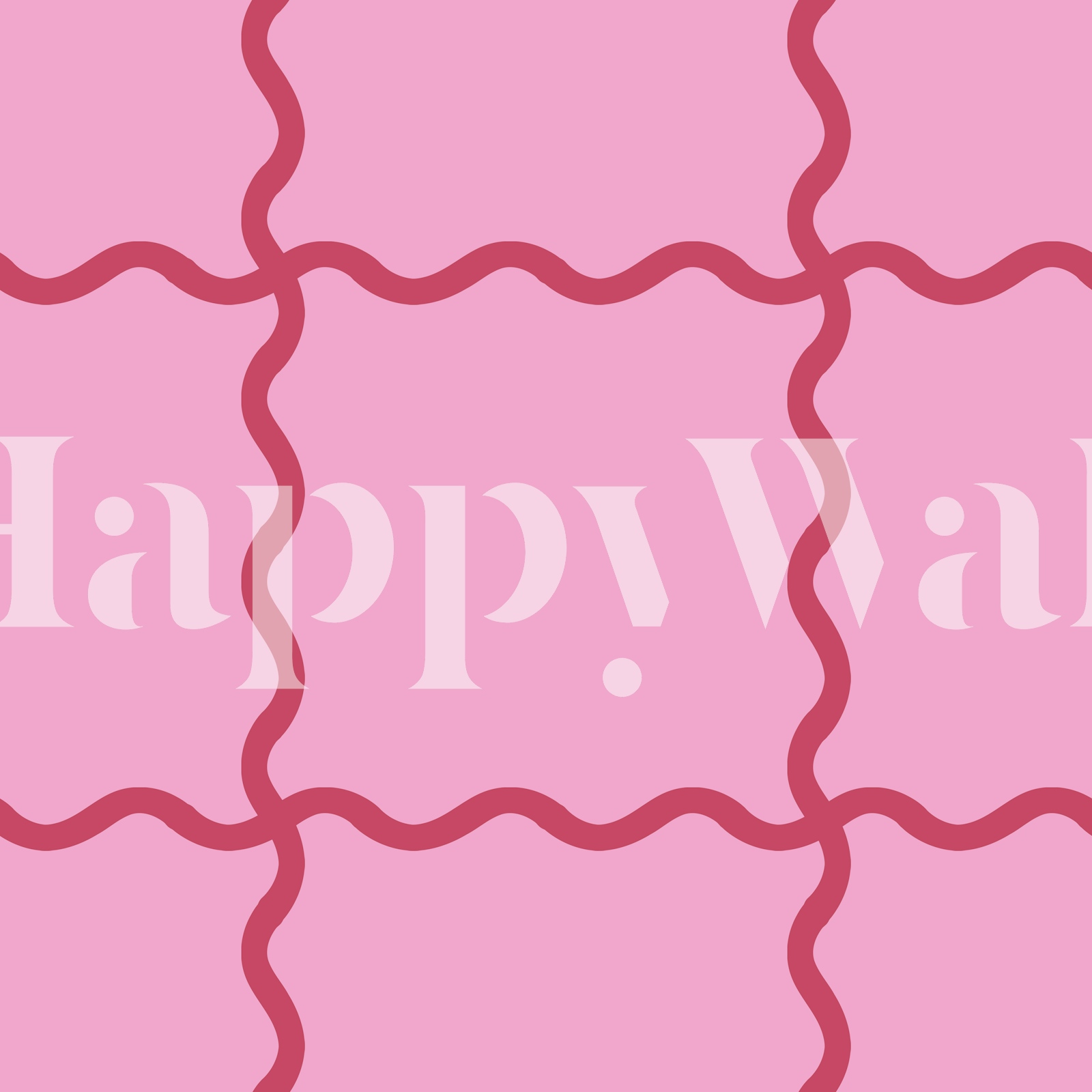 Wavy Checker Pink Wallpaper - happywall.com