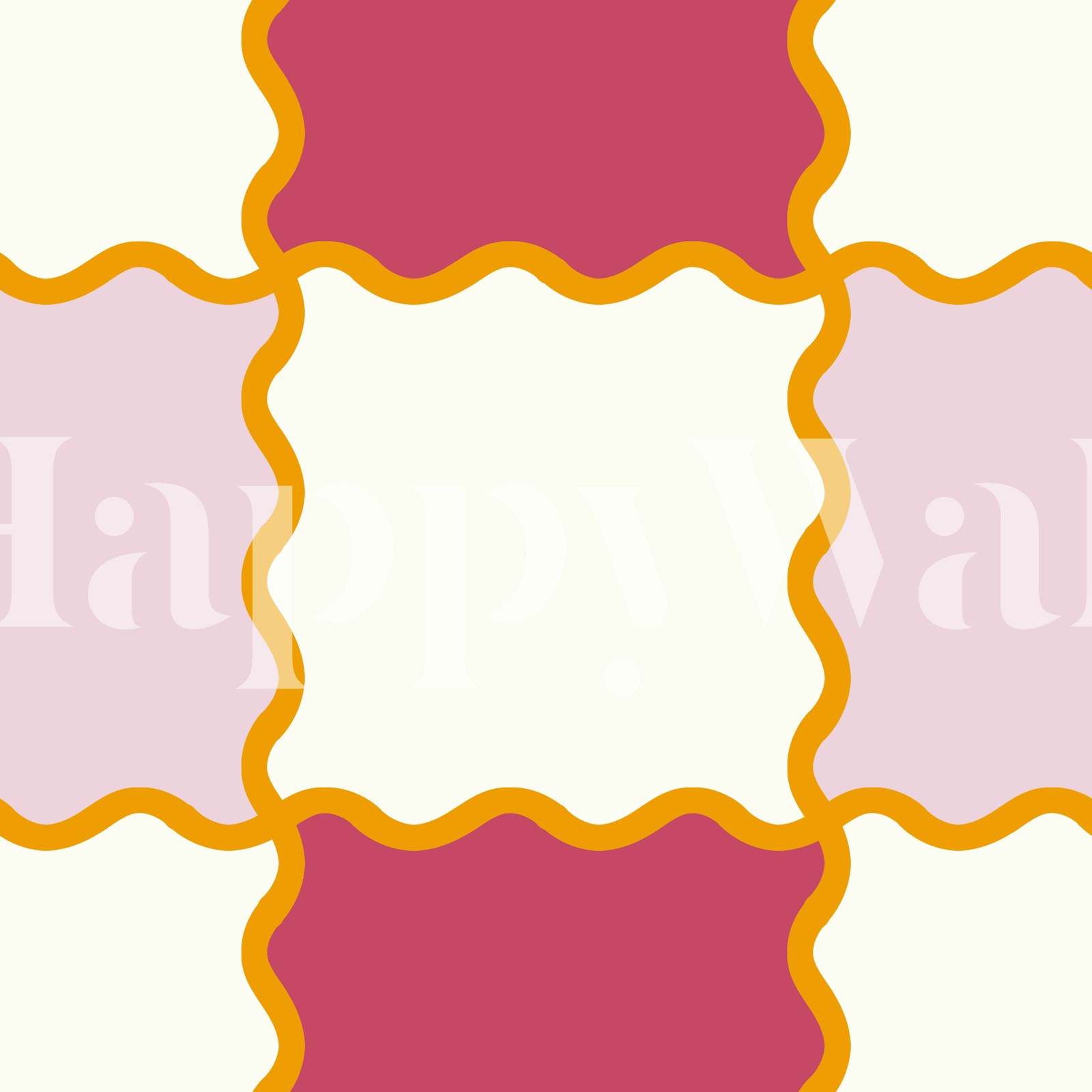 Pink and Ruby Wavy Checker Wallpaper