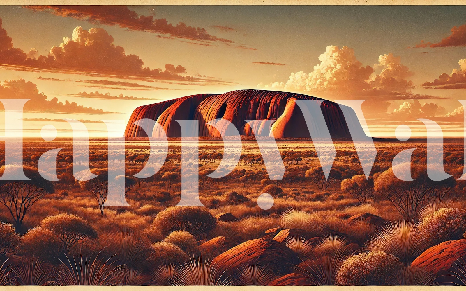Vintage Uluru Sunset Wallpaper
