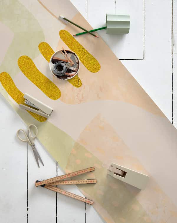 pastel golden garden wallpaper - Happywall