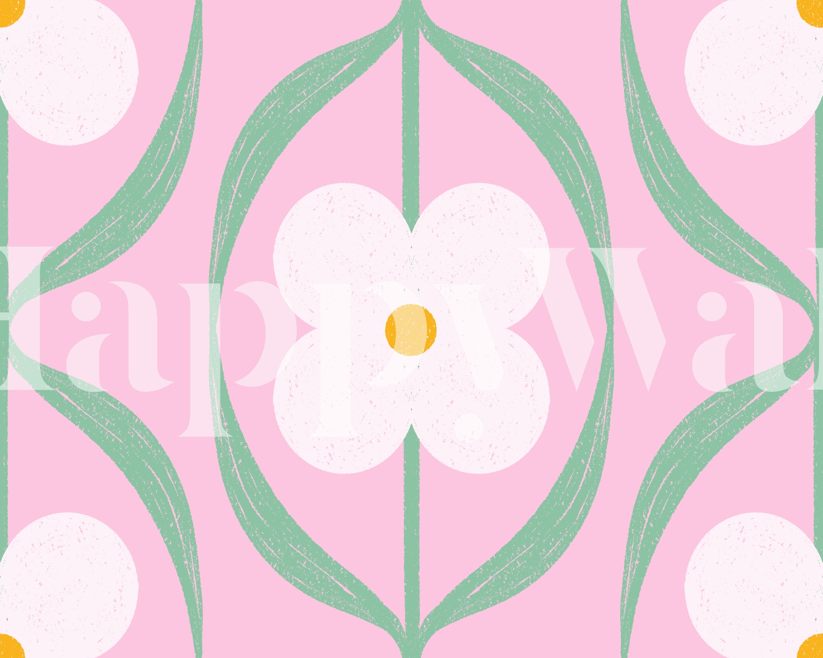 Retro Daisy Flowers Wallpaper | happywall.com