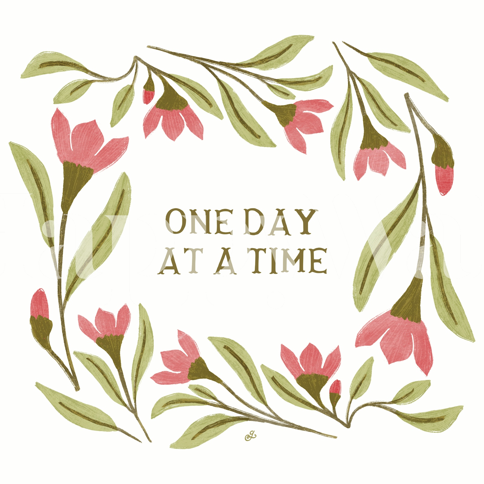 Botanical Calm Reminder Wallpaper - happywall.com