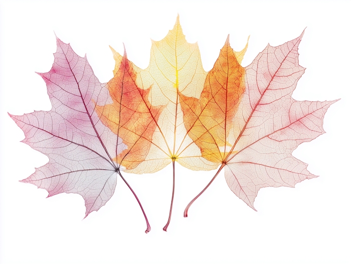 Translucent Maple Leaf Trio - Happywall