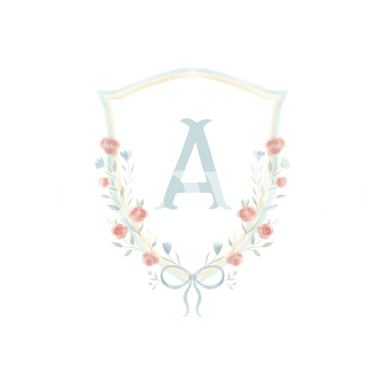 Floral Crest with Initial A - Happywall