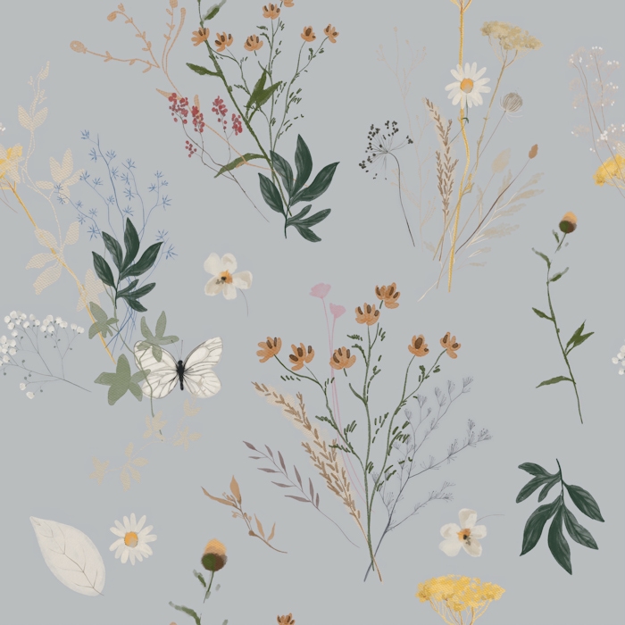 Watercolor Wildflower Pattern Wallpaper