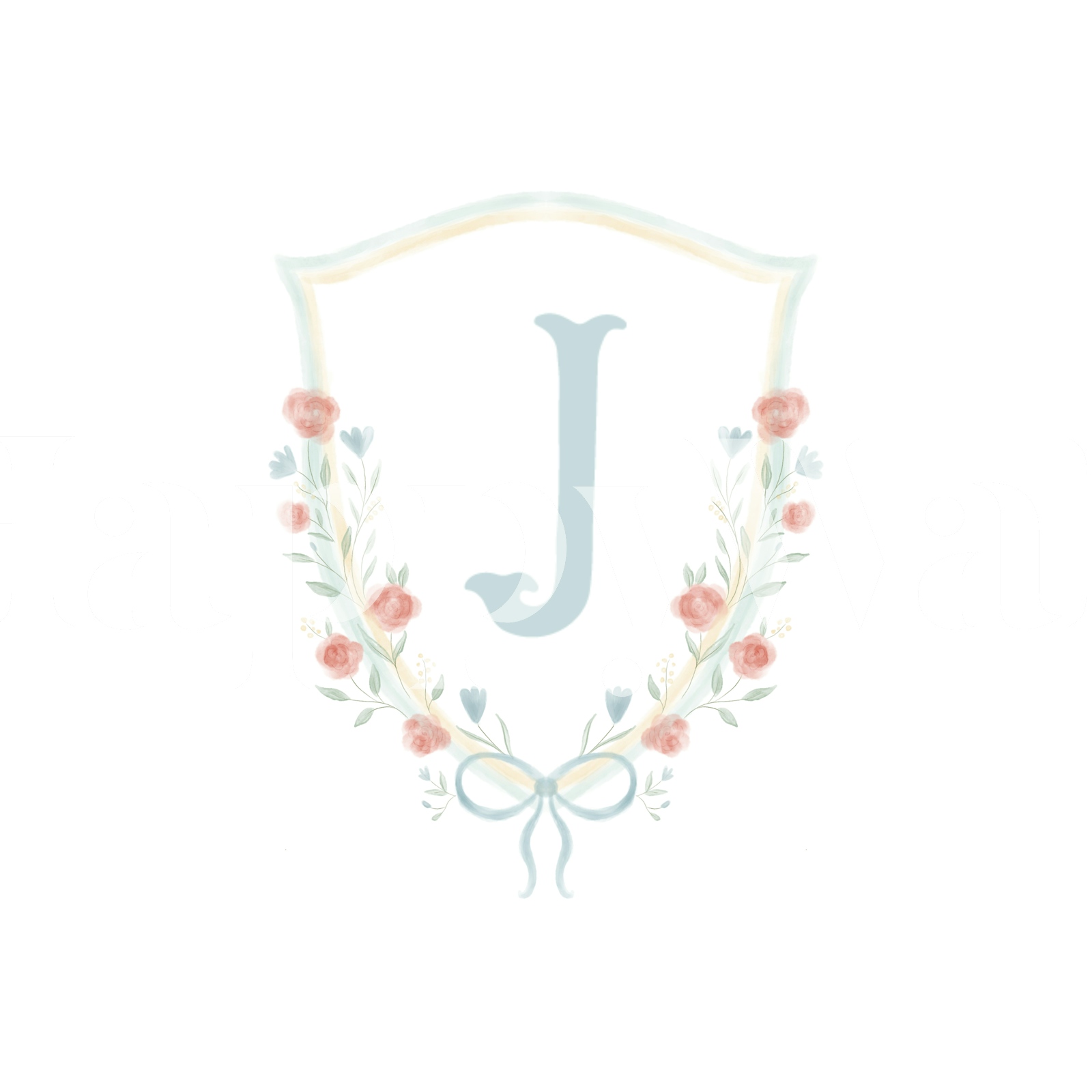 Floral Crest Monogram J Wallpaper - Happywall.com