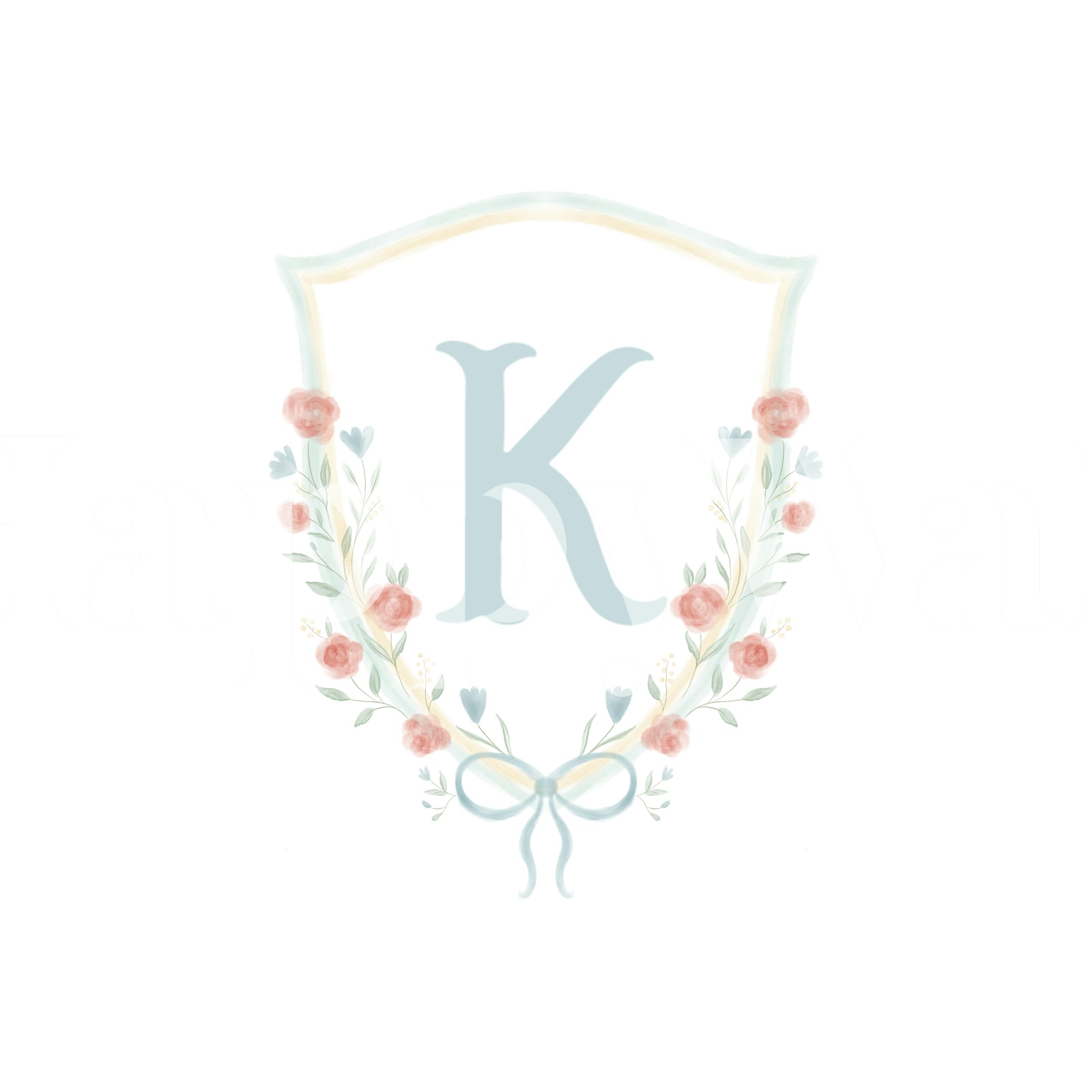 Floral Monogram Charm Letter K - happywall.com