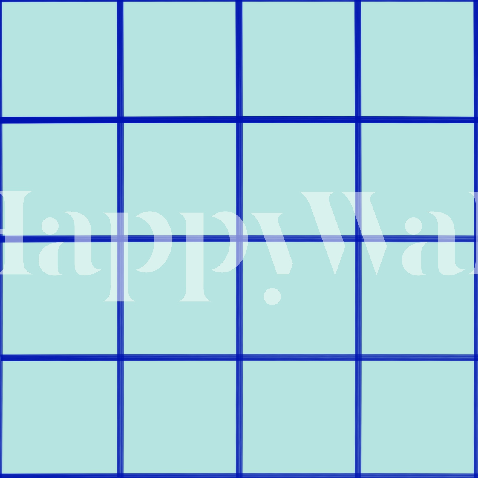 Light Mint Blue Grouted Tiles Wallpaper - Happywall.com