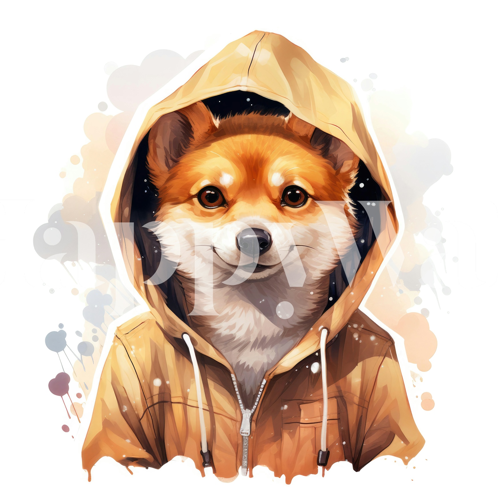 Watercolor Cartoon Dingo Wallpaper