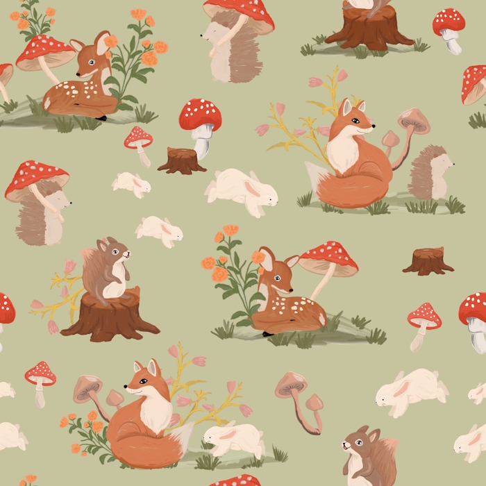 Forest Friends Playtime Wallpaper | Happywall.com
