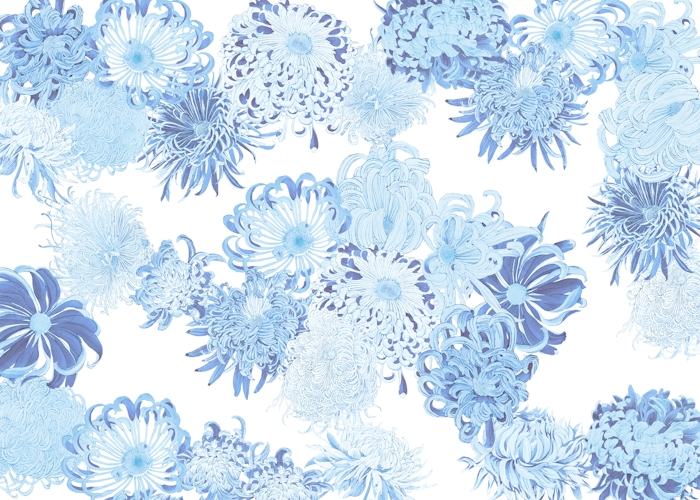 Azure Floral Symphony Wallpaper | Happywall.com