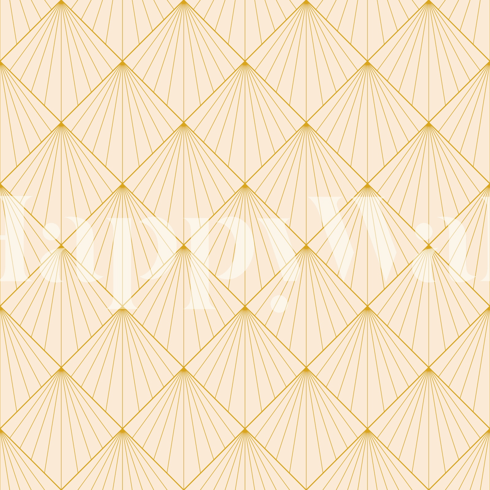 Art Deco Gold Fan Design - Happywall