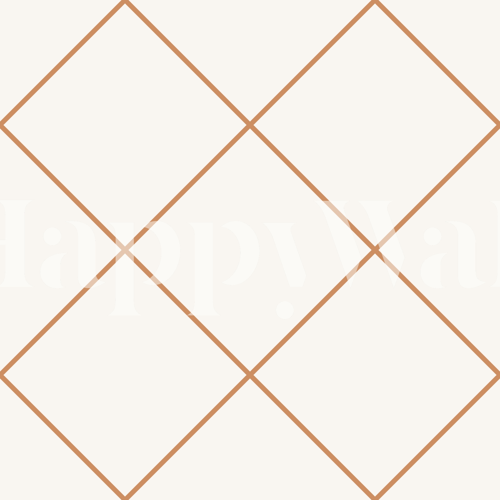 Faux Tile Grid Boho Brown Beige - Happywall