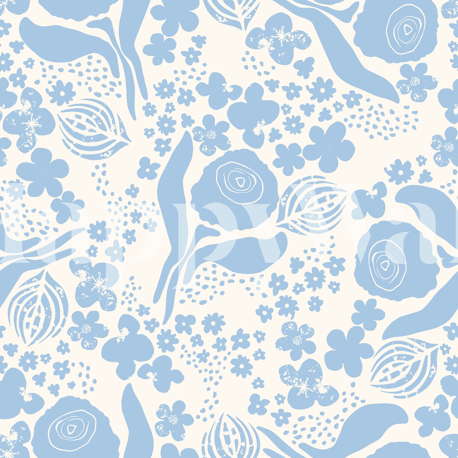 Soft Blue Floral Dance - happywall.com