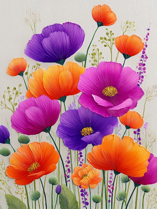 Colorful Poppy Delight Wallpaper - Happywall.com